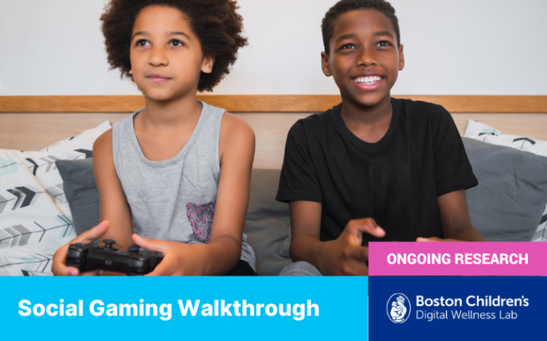 Social Gaming Experiences of Young People - The Digital Wellness Lab